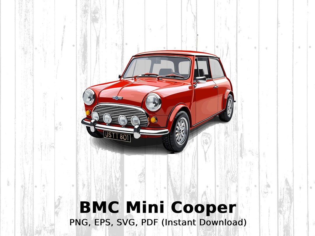 BMC Mini Cooper Clipart Vector Graphic Instant Download - Etsy