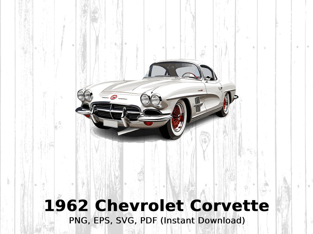 1962 Chevrolet Corvette Clipart Svg Png Pdf Eps Cars - Etsy