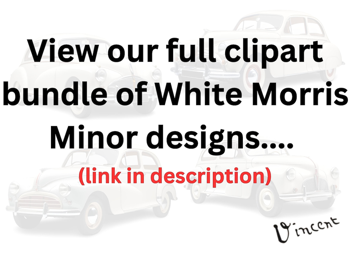 White Morris Minor, Morris Minor, Clipart, Vector Graphic, Instant ...