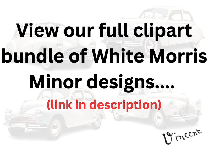 White Morris Minor, Morris Minor, Clipart, Vector Graphic, Instant ...
