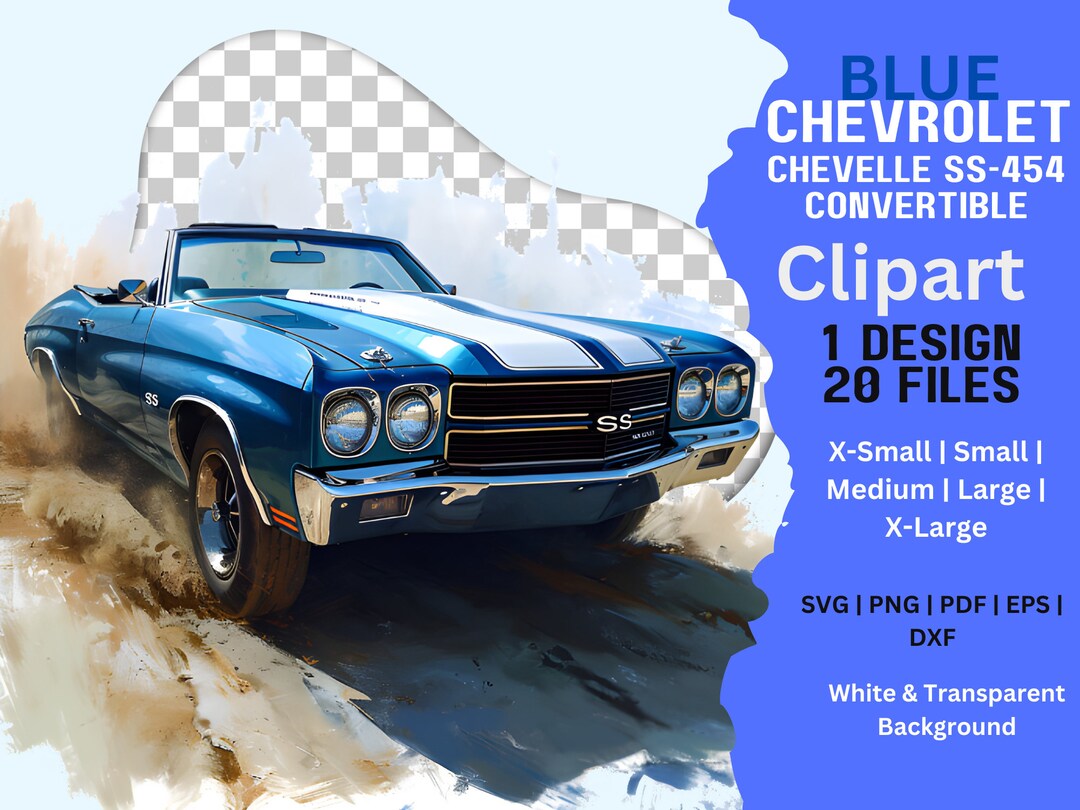 1970 Chevrolet Chevelle SS-454 Convertible, Clipart, Vector Graphic ...