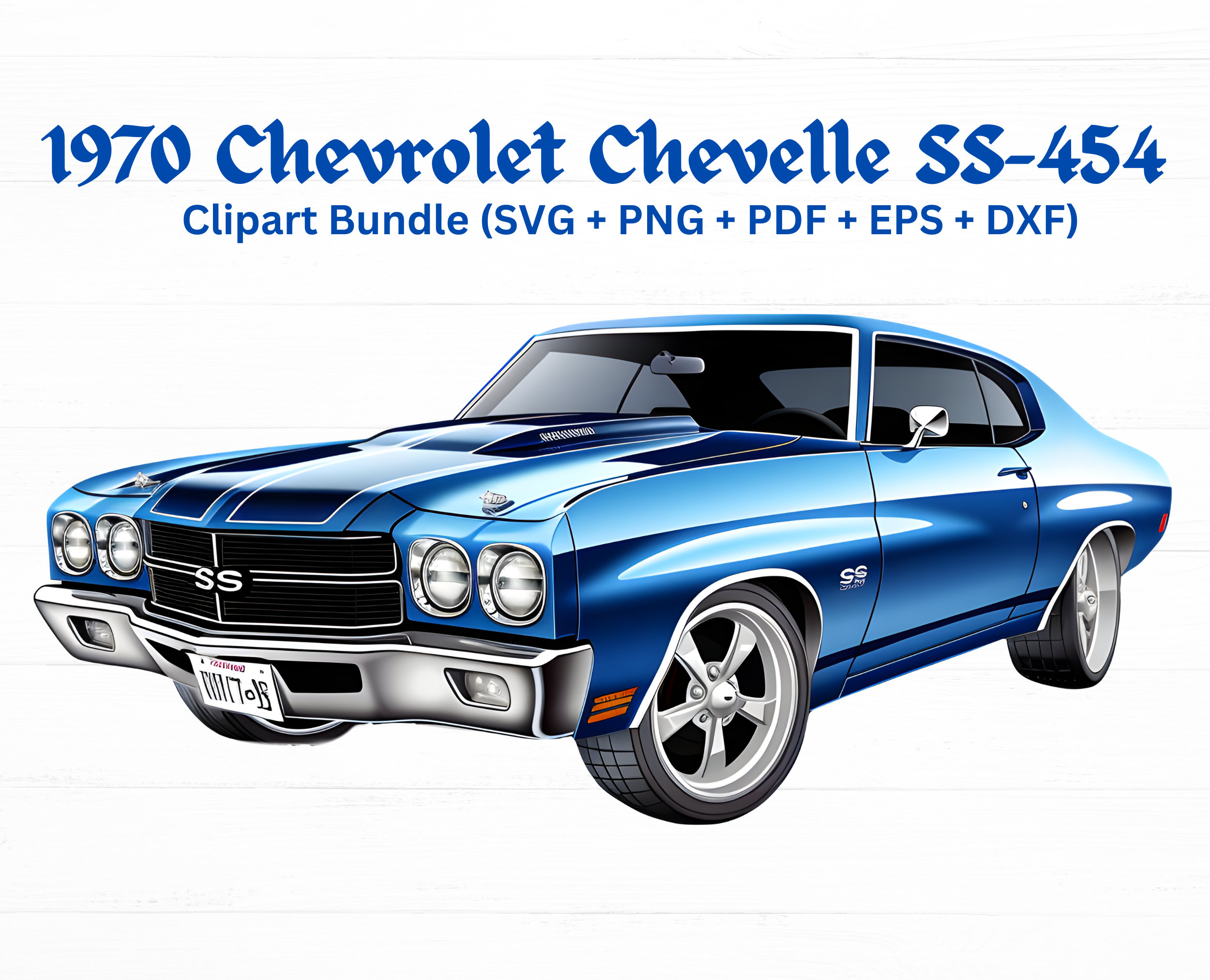 1970 Chevrolet Chevelle SS-454, Vintage Car, Clipart, Iconic Muscle Car ...