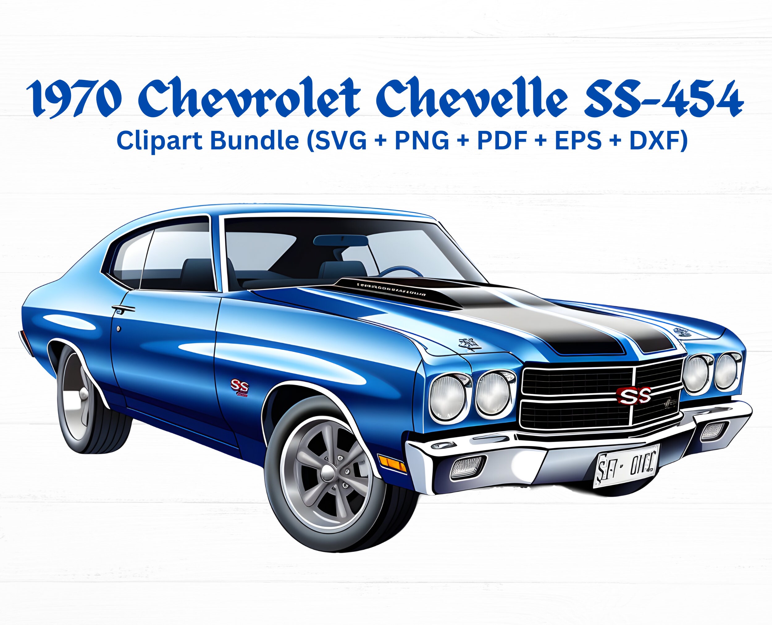 1970 Chevrolet Chevelle SS-454, Vintage Car, Clipart, Iconic Muscle Car ...