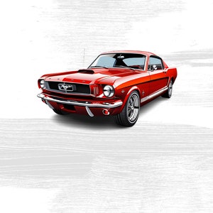 1965 Ford Mustang, Clipart Bundle, Vintage Car, Classic Car, Clipart ...