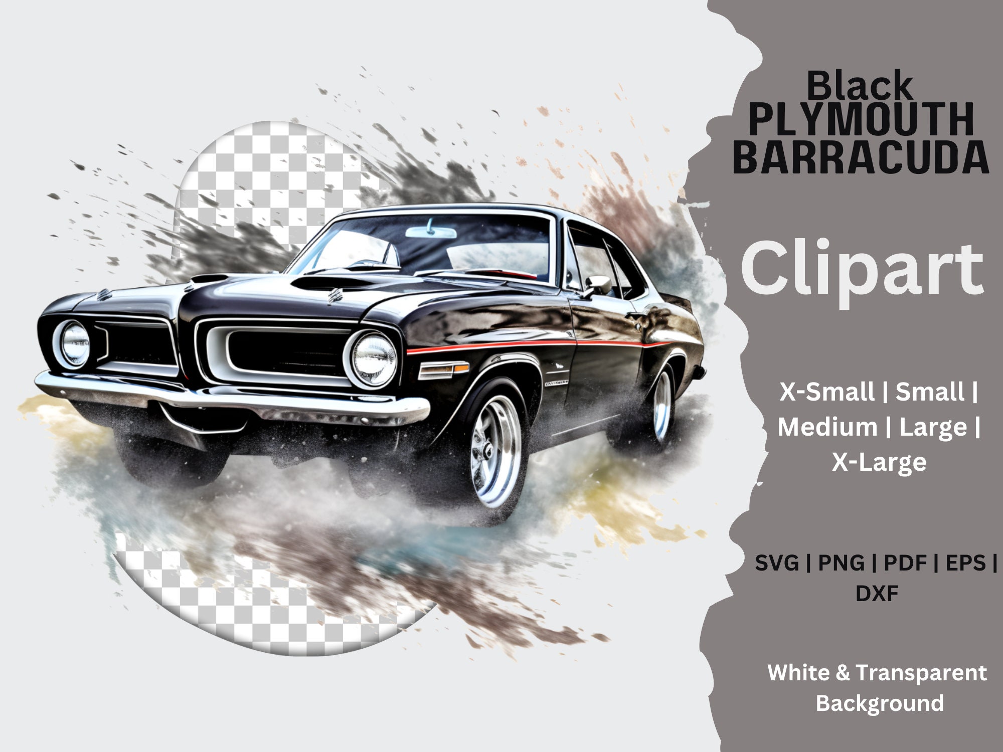 Plymouth Barracuda, Plymouth Cuda, Multicolor Clipart Bundle, Vector ...