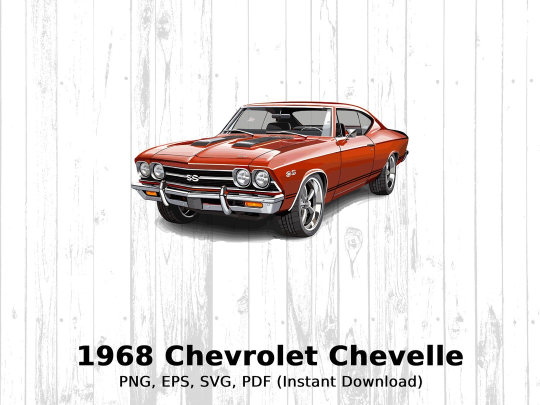 1968 Chevrolet Chevelle, Clipart, Svg, Png, Pdf, Eps, Cars, Vehicles ...