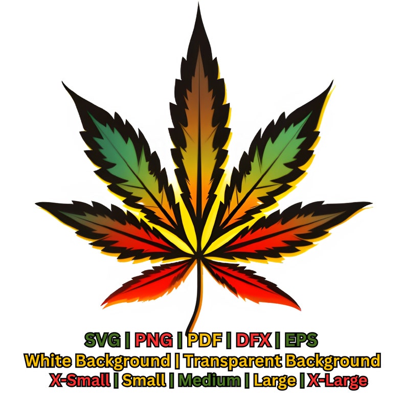 Cannabis Leaf, Vector, Clipart Bundle, SVG, PDF, PNG, Dfx, Eps, High ...