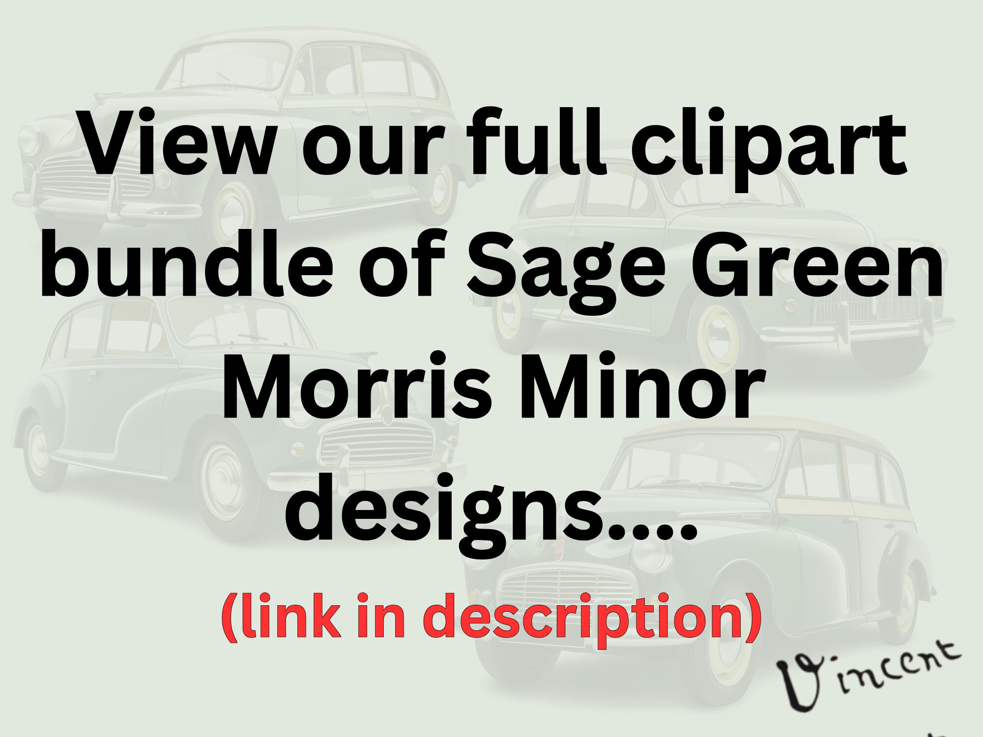 Sage Green Morris Minor, Morris Minor, Clipart Bundle, Vector Graphic ...