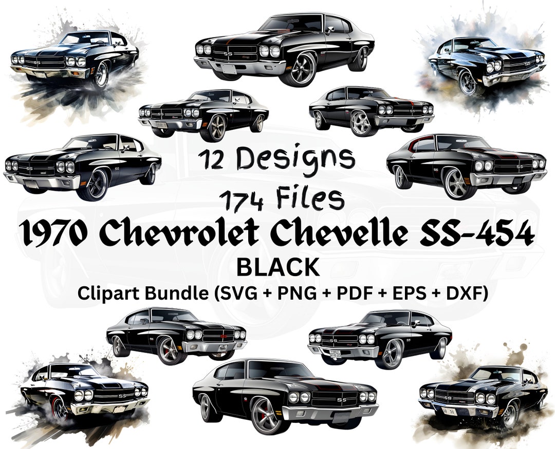 1970 Chevrolet Chevelle SS-454, Vintage Car, Clipart, Iconic Muscle Car ...