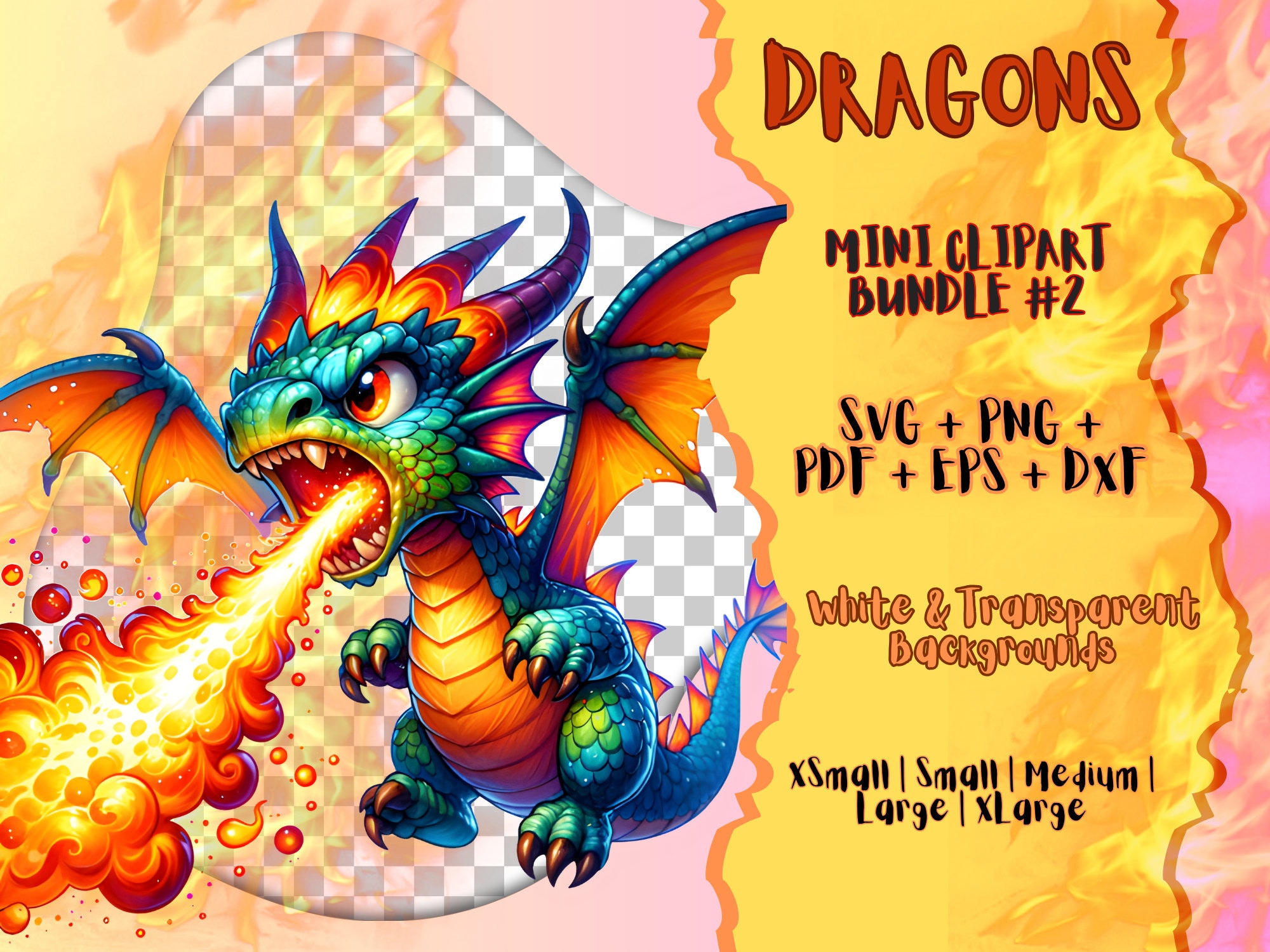 Dragons, Dragon, Mythical Creatures, Fantasy, Clipart Bundle, Vector ...