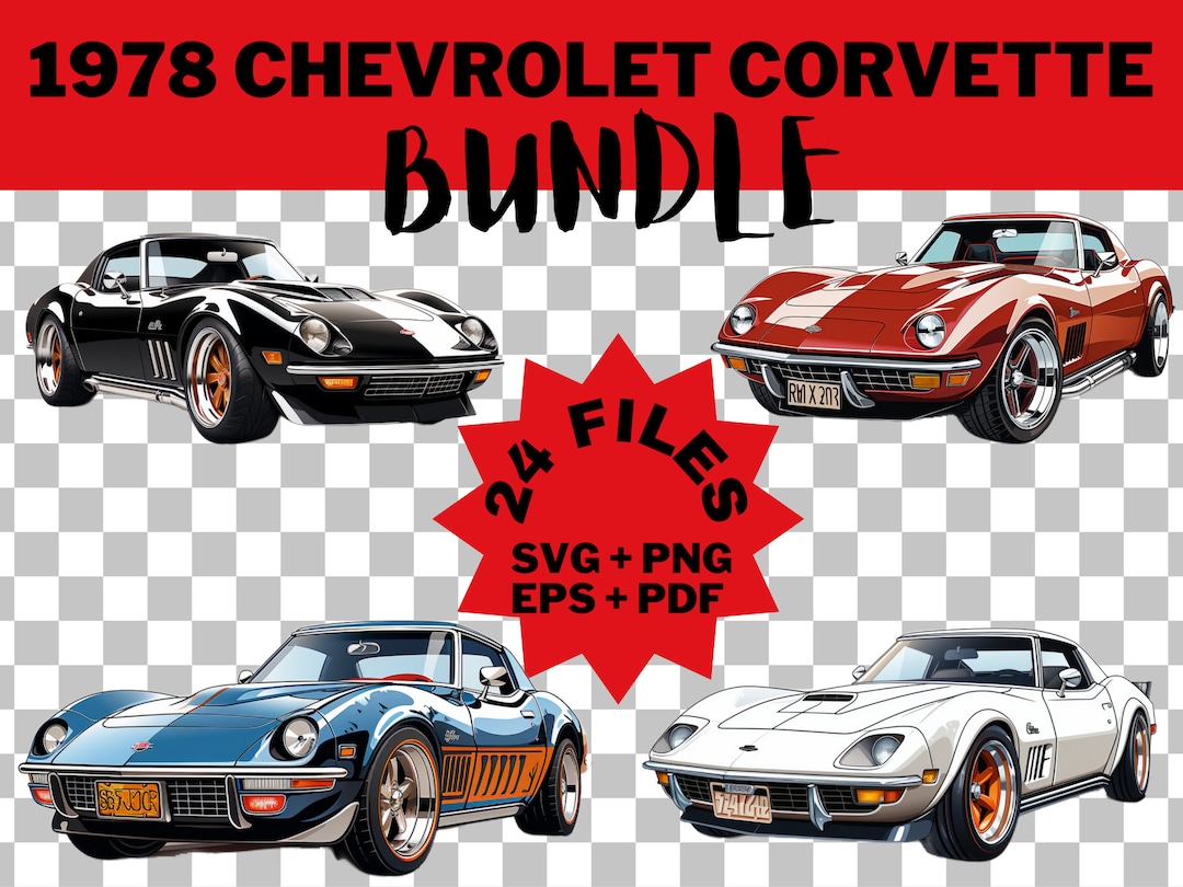 1978 Chevrolet Corvette Bundle, Clipart, Vector Graphic, Instant ...