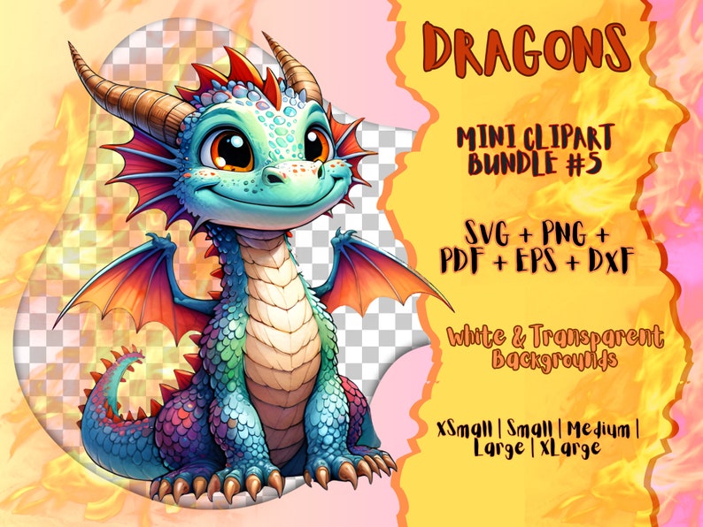 Dragons, Dragon, Mythical Creatures, Fantasy, Clipart Bundle, Vector ...
