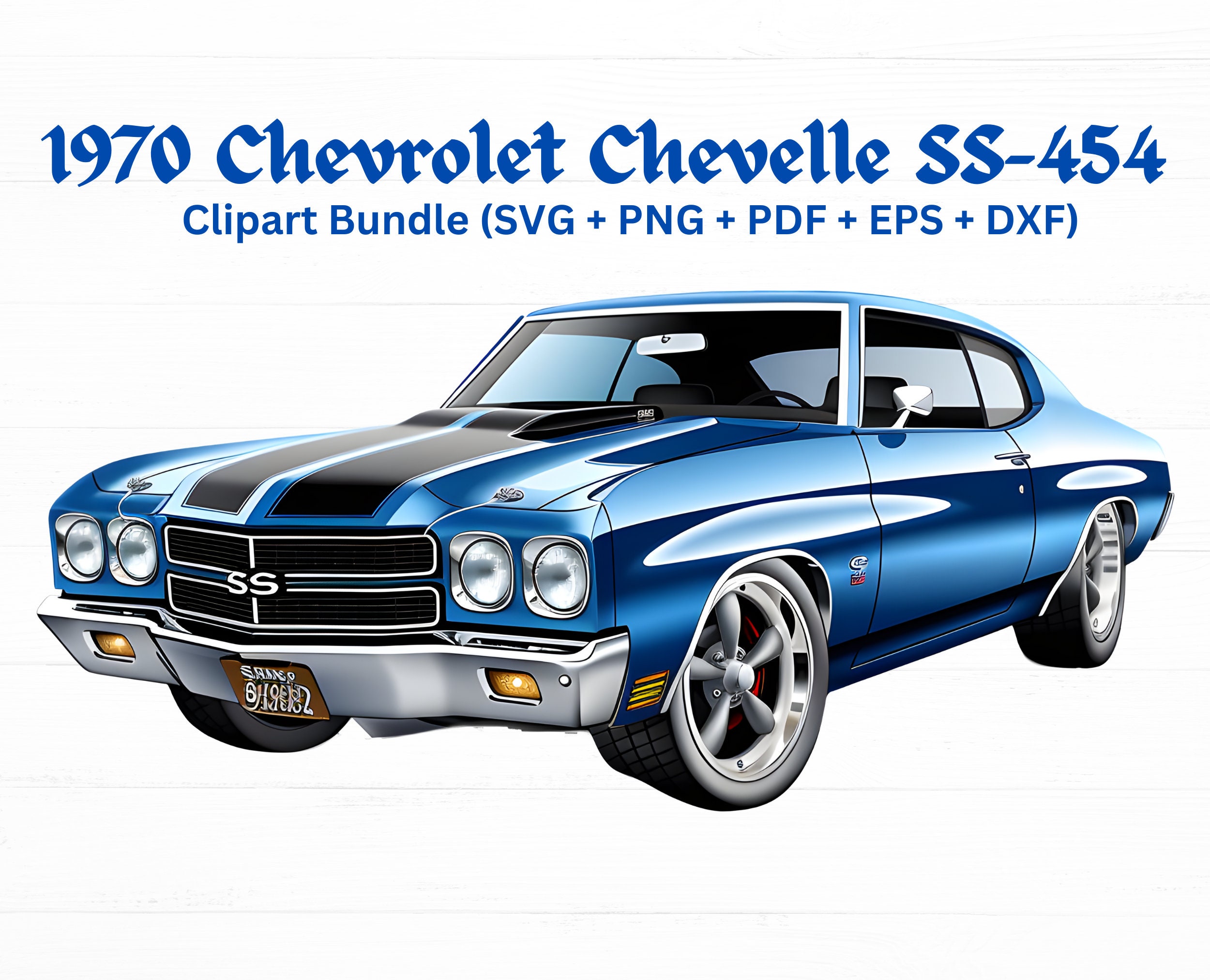 1970 Chevrolet Chevelle SS-454, Vintage Car, Clipart, Iconic Muscle Car ...