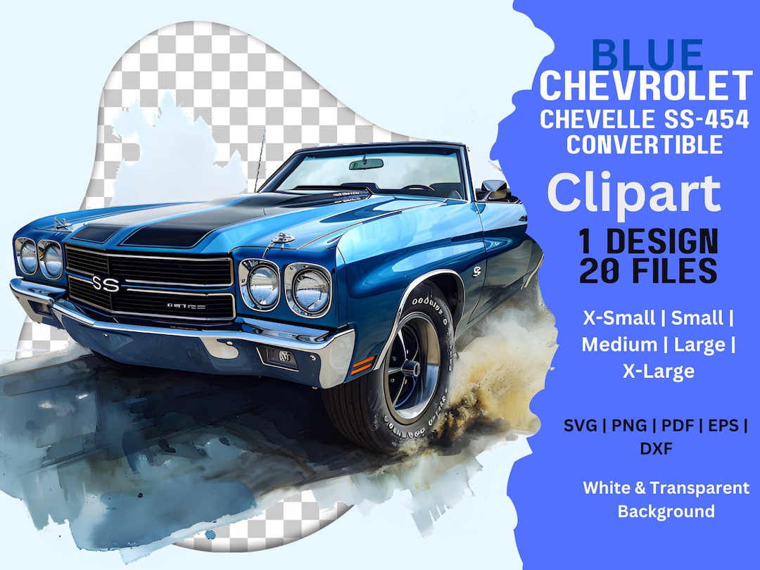 1970 Chevrolet Chevelle SS-454 Convertible, Clipart, Vector Graphic ...