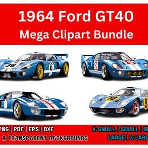 1964 Ford GT40, Clipart Bundle, Vector Graphic, Instant Download, Svg ...