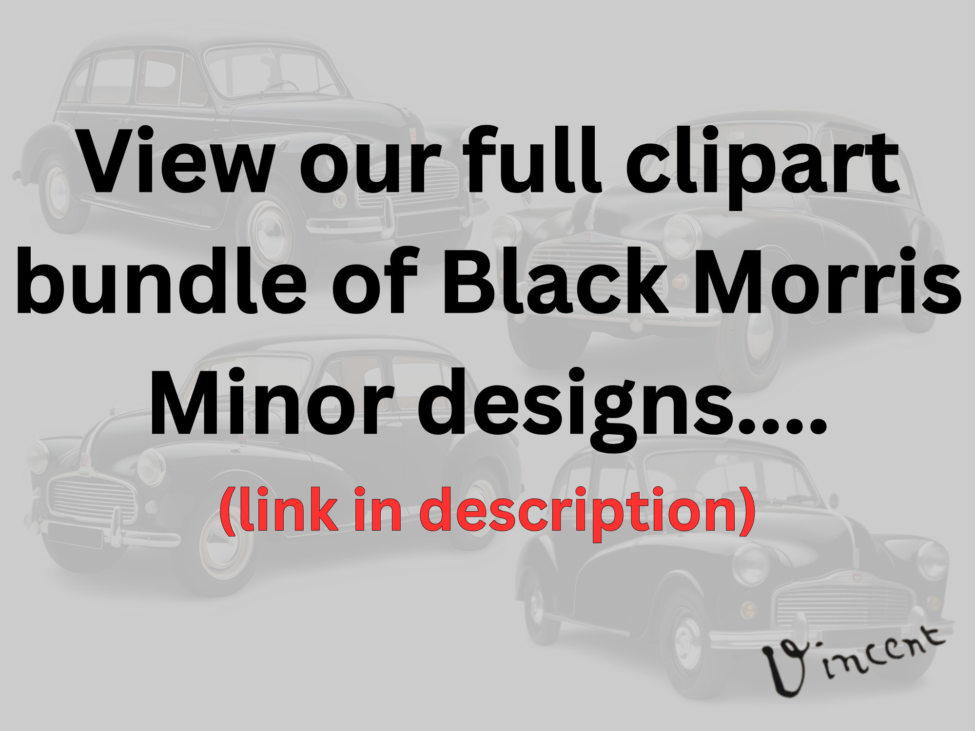 Black Morris Minor, Morris Minor, Clipart Bundle, Vector Graphic ...