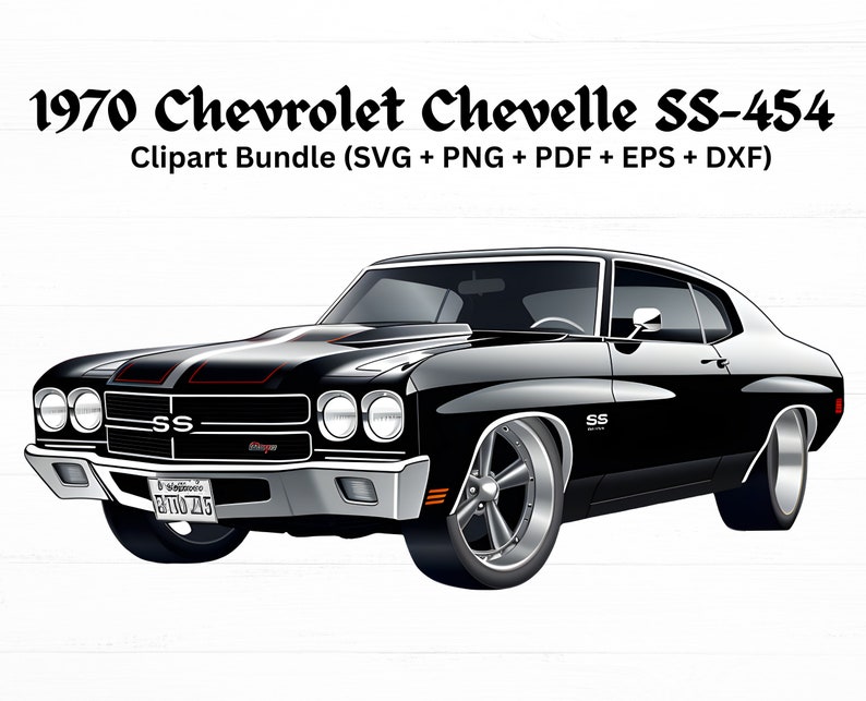 1970 Chevrolet Chevelle SS-454, Vintage Car, Clipart, Iconic Muscle Car ...