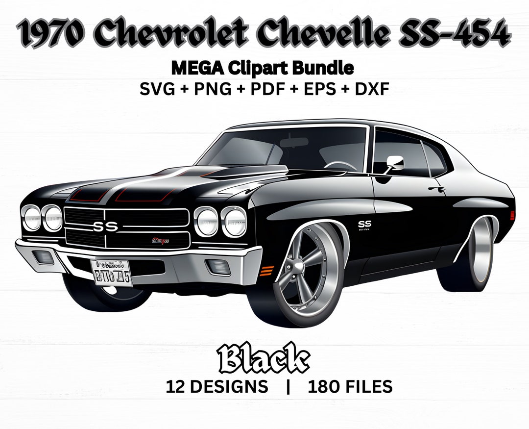1970 Chevrolet Chevelle SS-454, Vintage Car, Clipart, Iconic Muscle Car ...