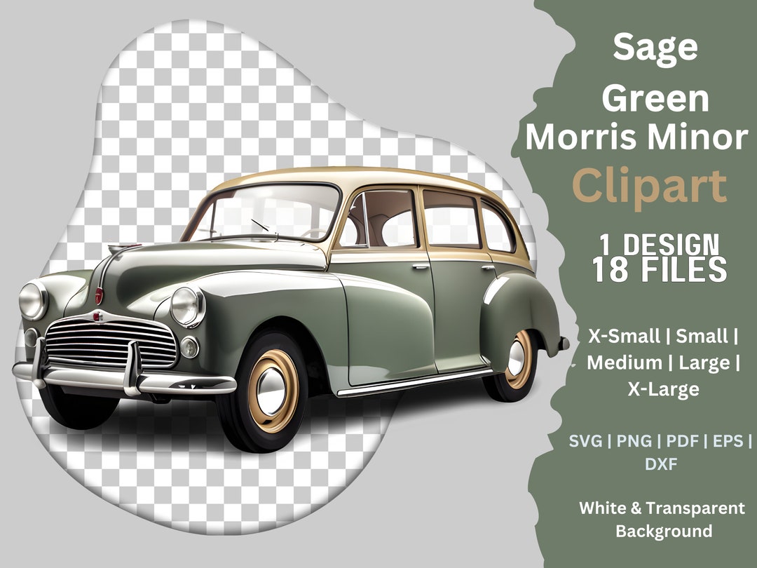 Sage Green Morris Minor, Morris Minor, Clipart Bundle, Vector Graphic ...
