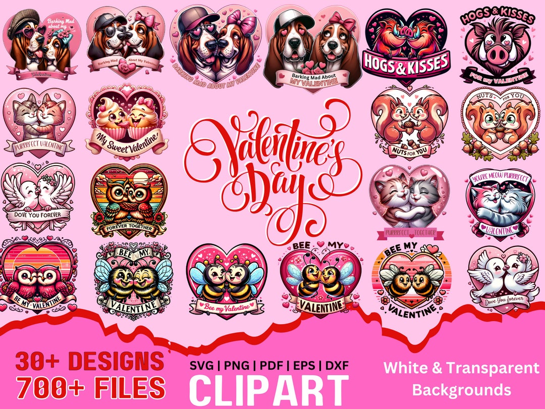 Valentines Day, Ultimate Clipart Bundle, Valentines Clipart, Vector ...