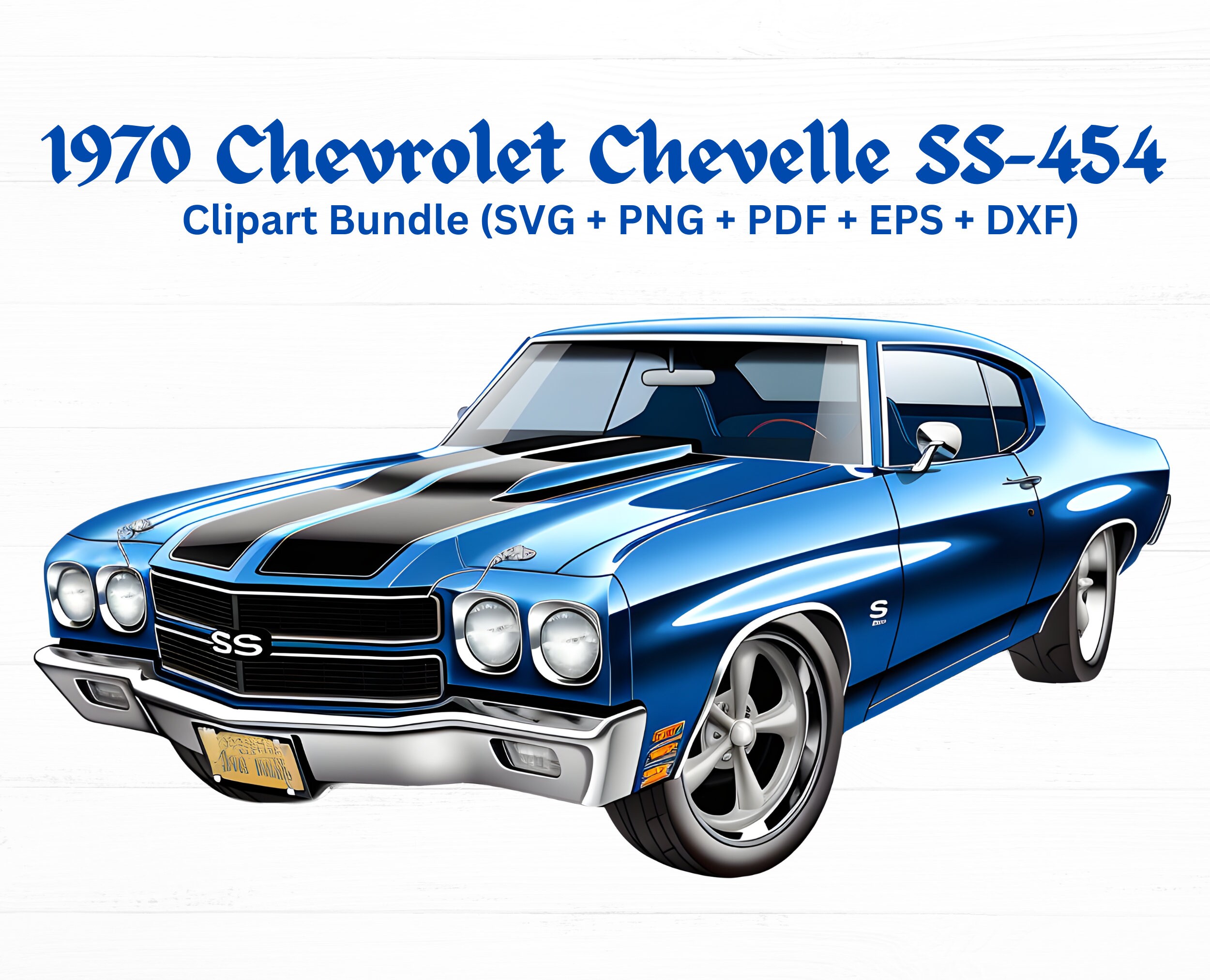 1970 Chevrolet Chevelle SS-454, Vintage Car, Clipart, Iconic Muscle Car ...