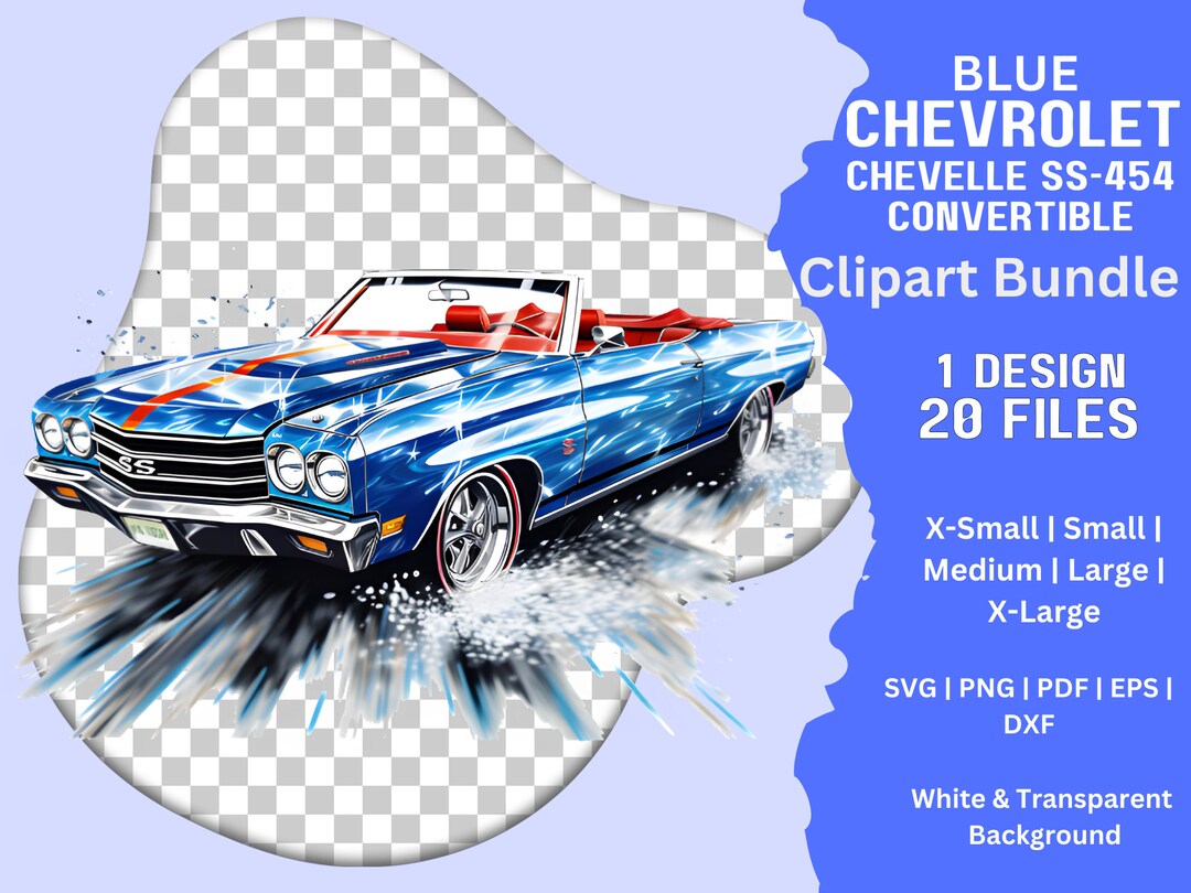 Metallic 1970 Chevrolet Chevelle SS-454 Convertible, Clipart, Vector ...