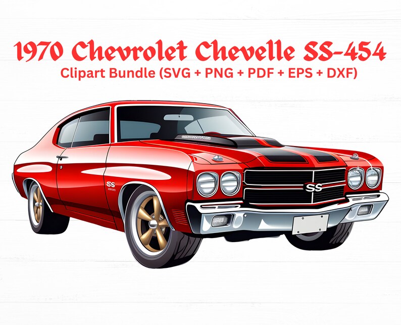 1970 Chevrolet Chevelle SS-454, Vintage Car, Clipart, Iconic Muscle Car ...