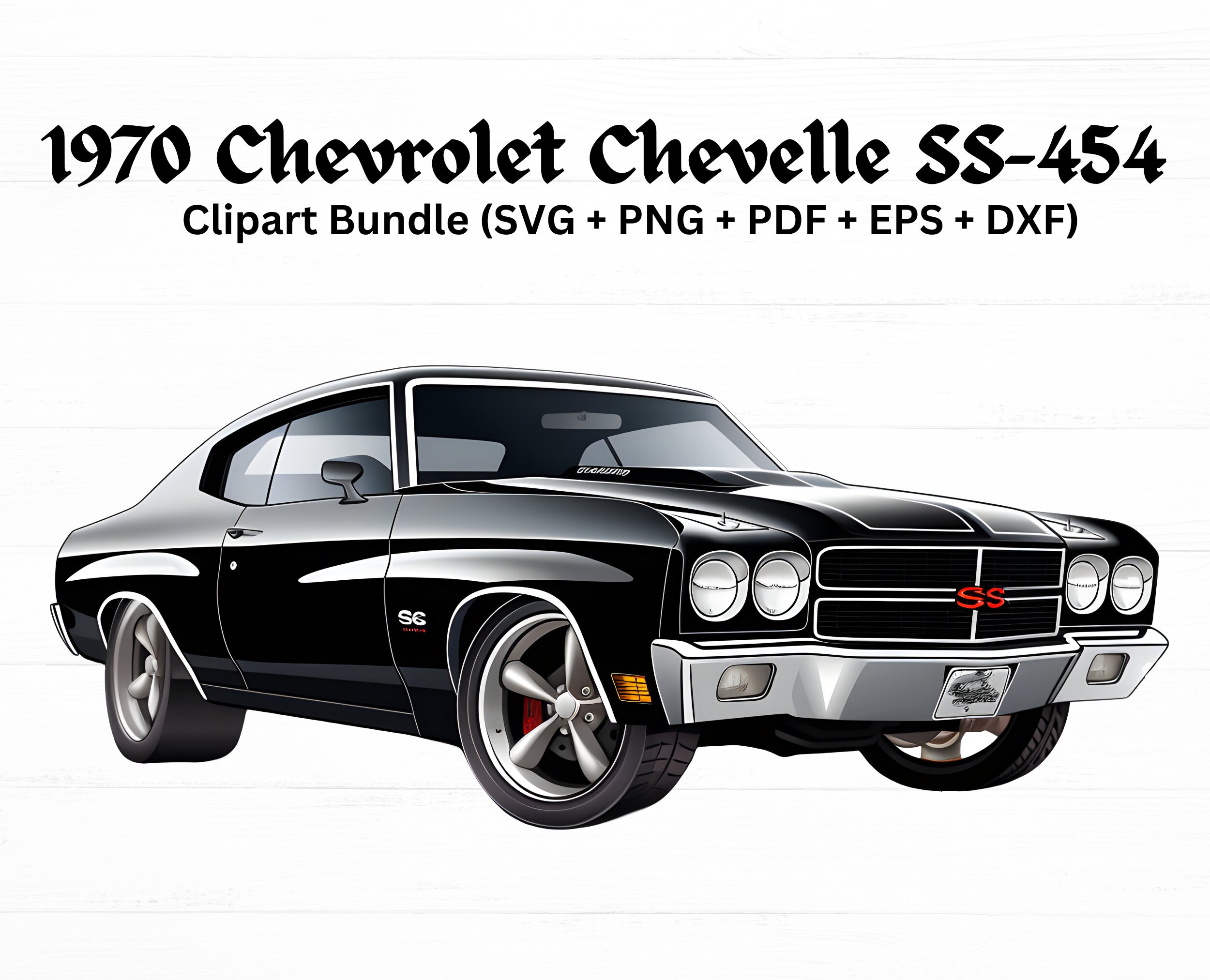 1970 Chevrolet Chevelle SS-454, Vintage Car, Clipart, Iconic Muscle Car ...