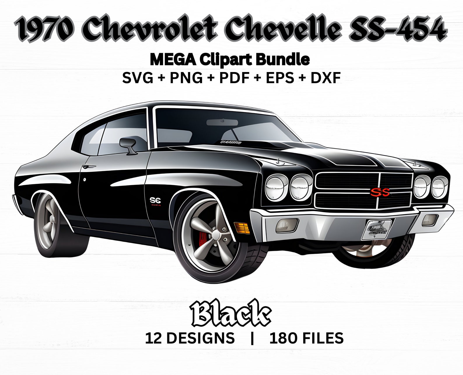 1970 Chevrolet Chevelle SS-454, Vintage Car, Clipart, Iconic Muscle Car ...