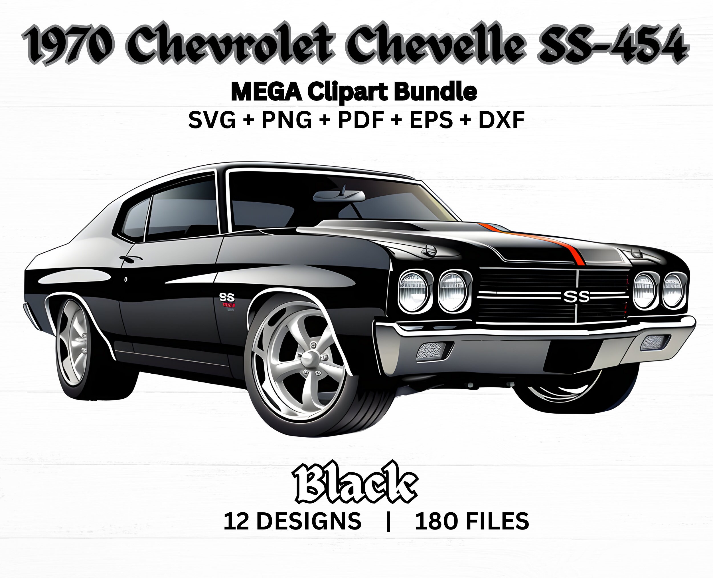 1970 Chevrolet Chevelle SS-454, Vintage Car, Clipart, Iconic Muscle Car ...