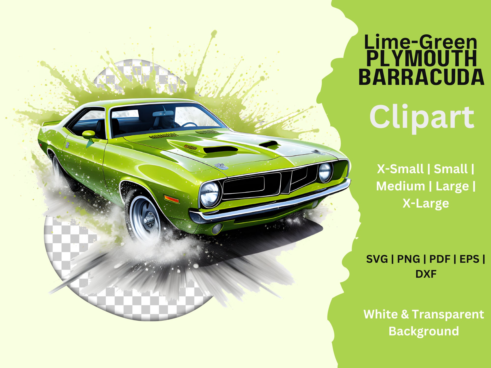 Plymouth Barracuda, Plymouth Cuda, Multicolor Clipart Bundle, Vector ...