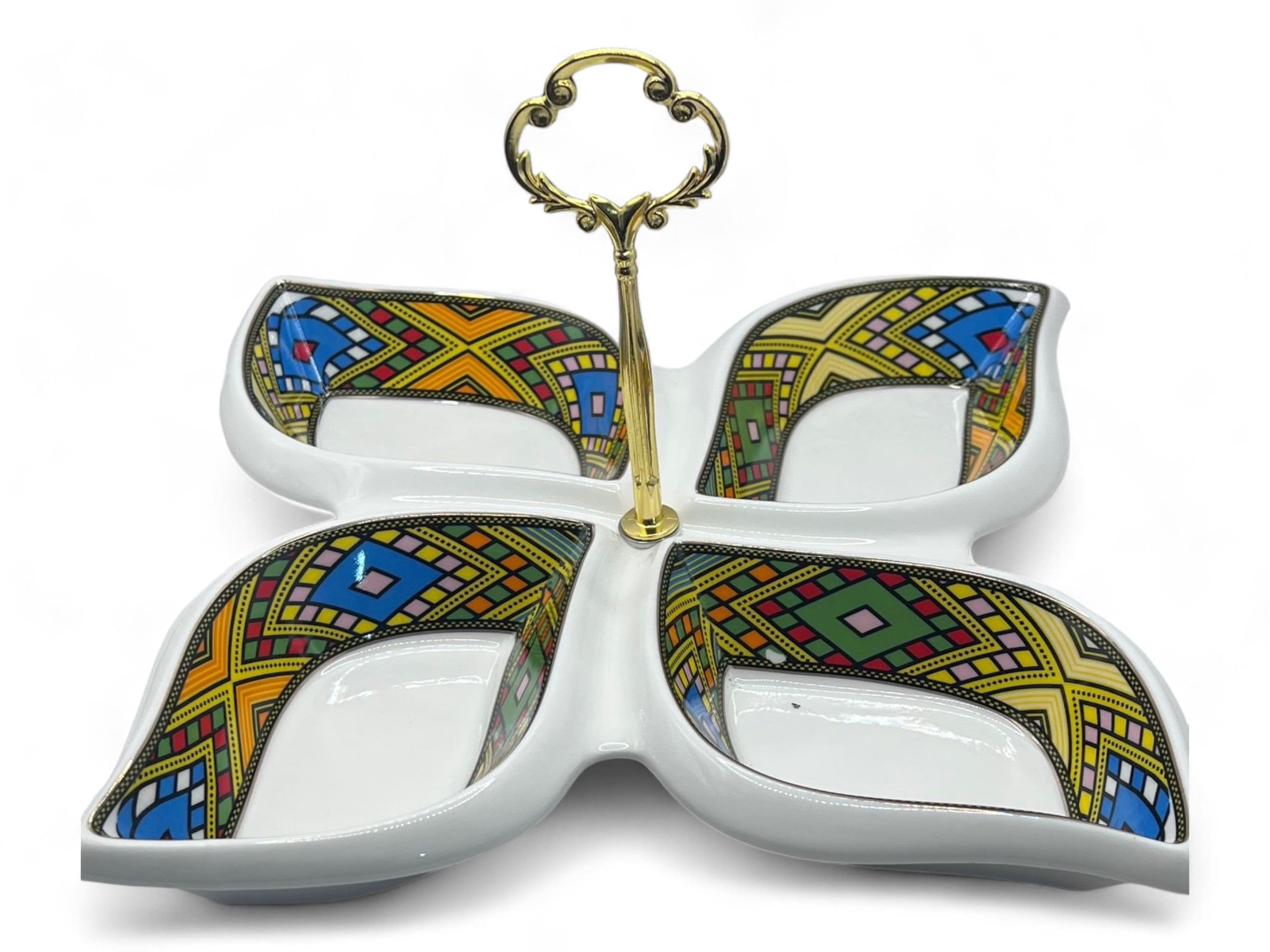 Habesha Ceramic Snack Set: Eritrean Ethiopian Zuria Design - Etsy