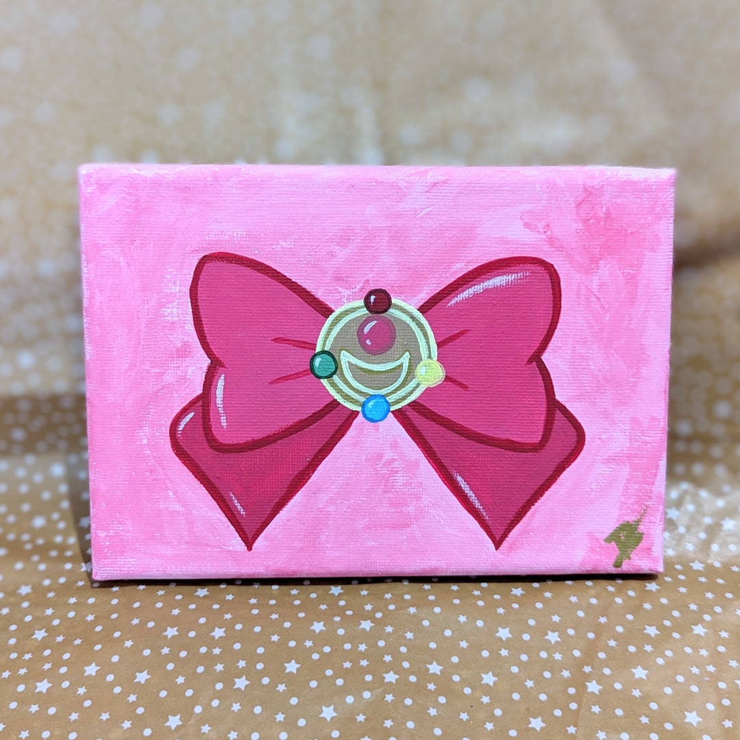 Magical Girl Bow Canvas Painting - Etsy