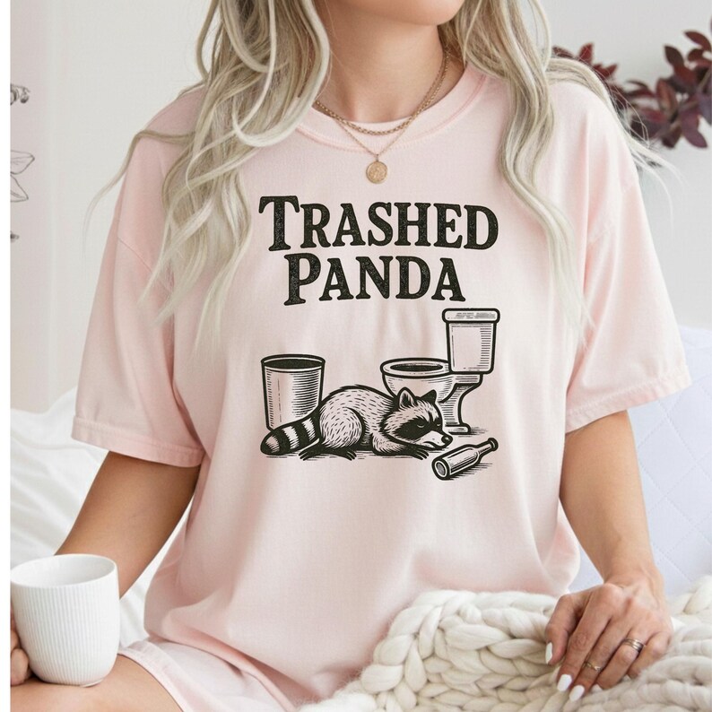 Trashed Panda Funny Drunk Raccoon T-shirt, Trash Panda Humor Gift ...