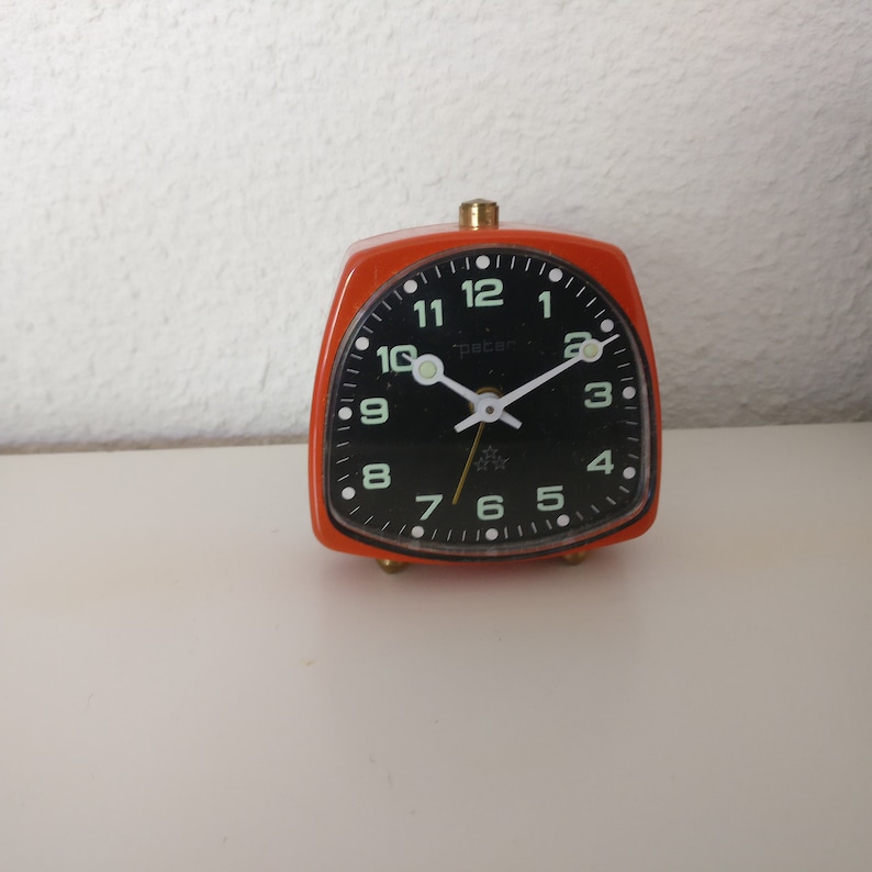 Vintage Alarm Clock Orange Peter in Box 1960 Wekker - Etsy