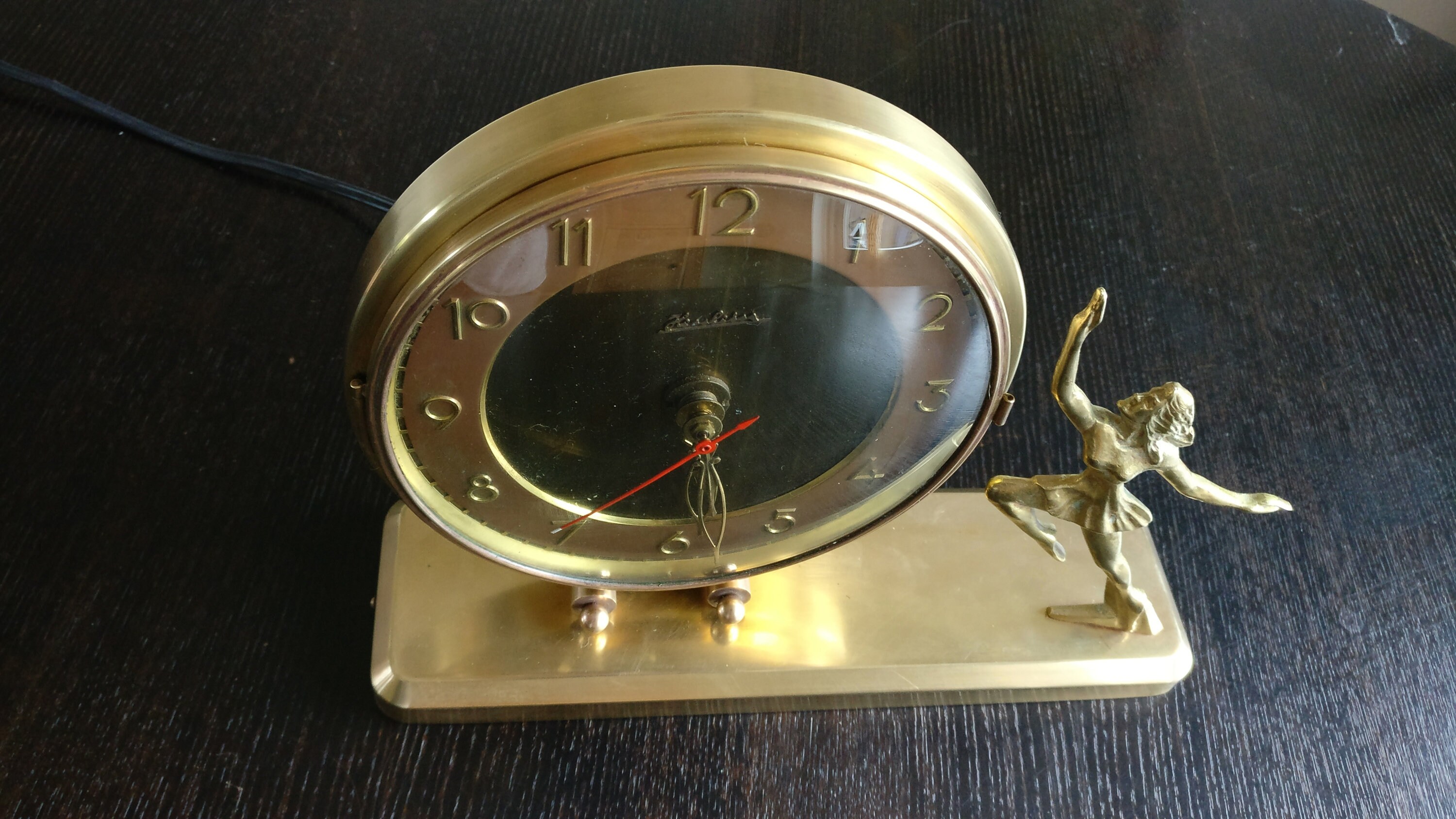 Henlein Mantle Clock Ballerina 1954 Brass Art Deco Electric - Etsy