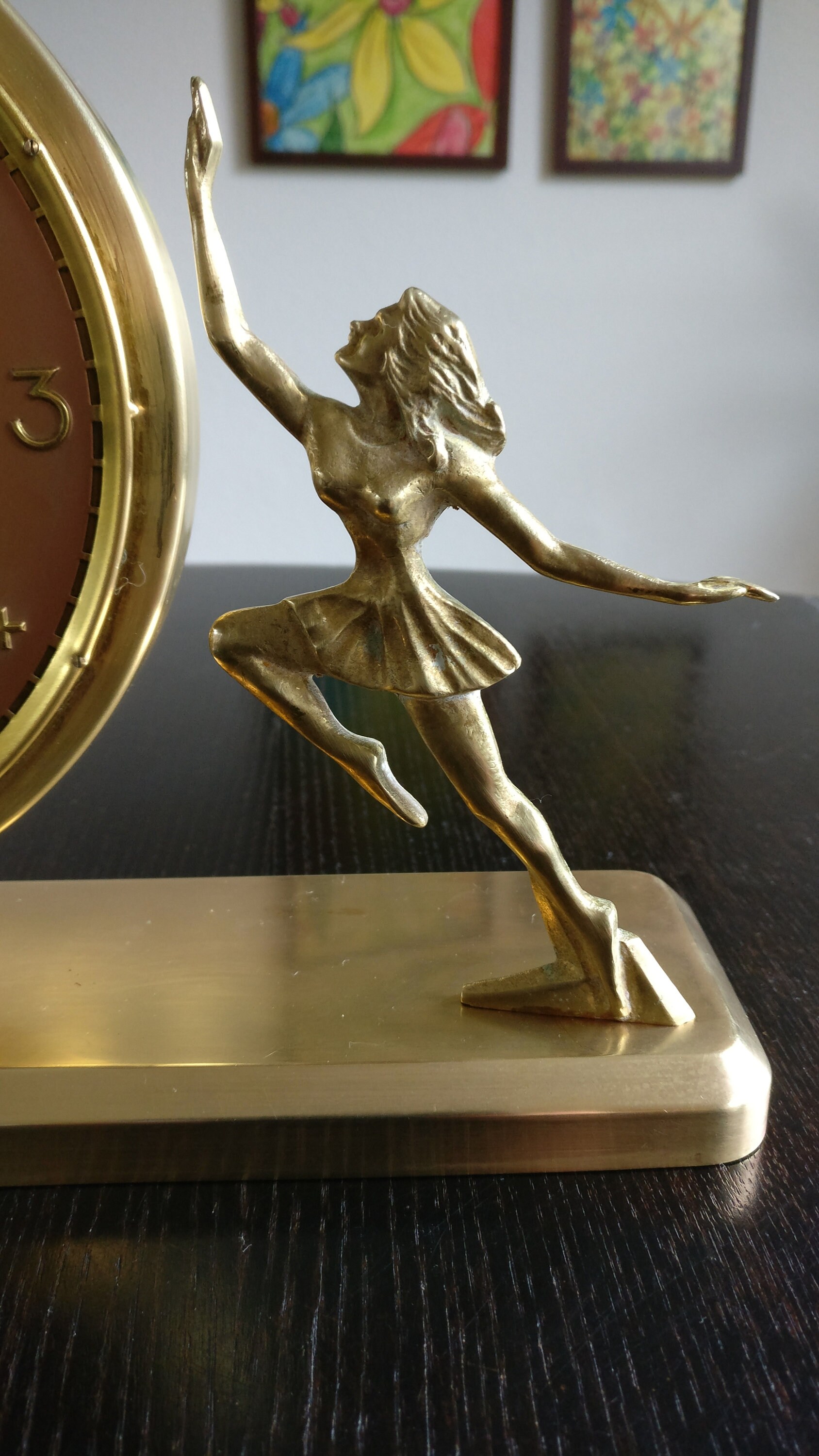 Henlein Mantle Clock Ballerina 1954 Brass Art Deco Electric - Etsy