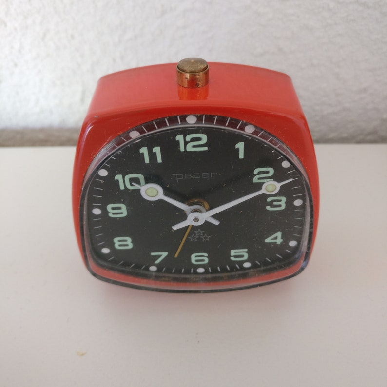 Vintage Alarm Clock Orange Peter in Box 1960 Wekker - Etsy