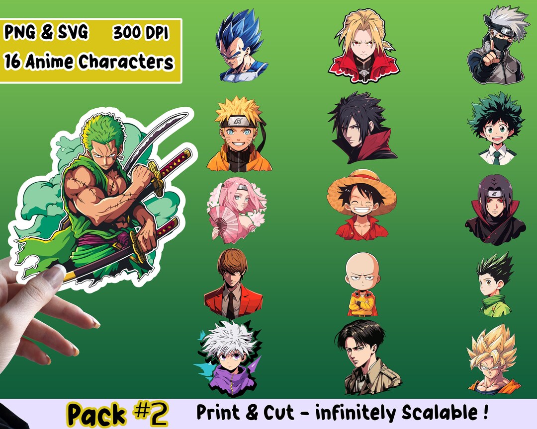 Anime Sticker PNG Pack, Anime Sticker Set, Anime PNG, Anime SVG ...