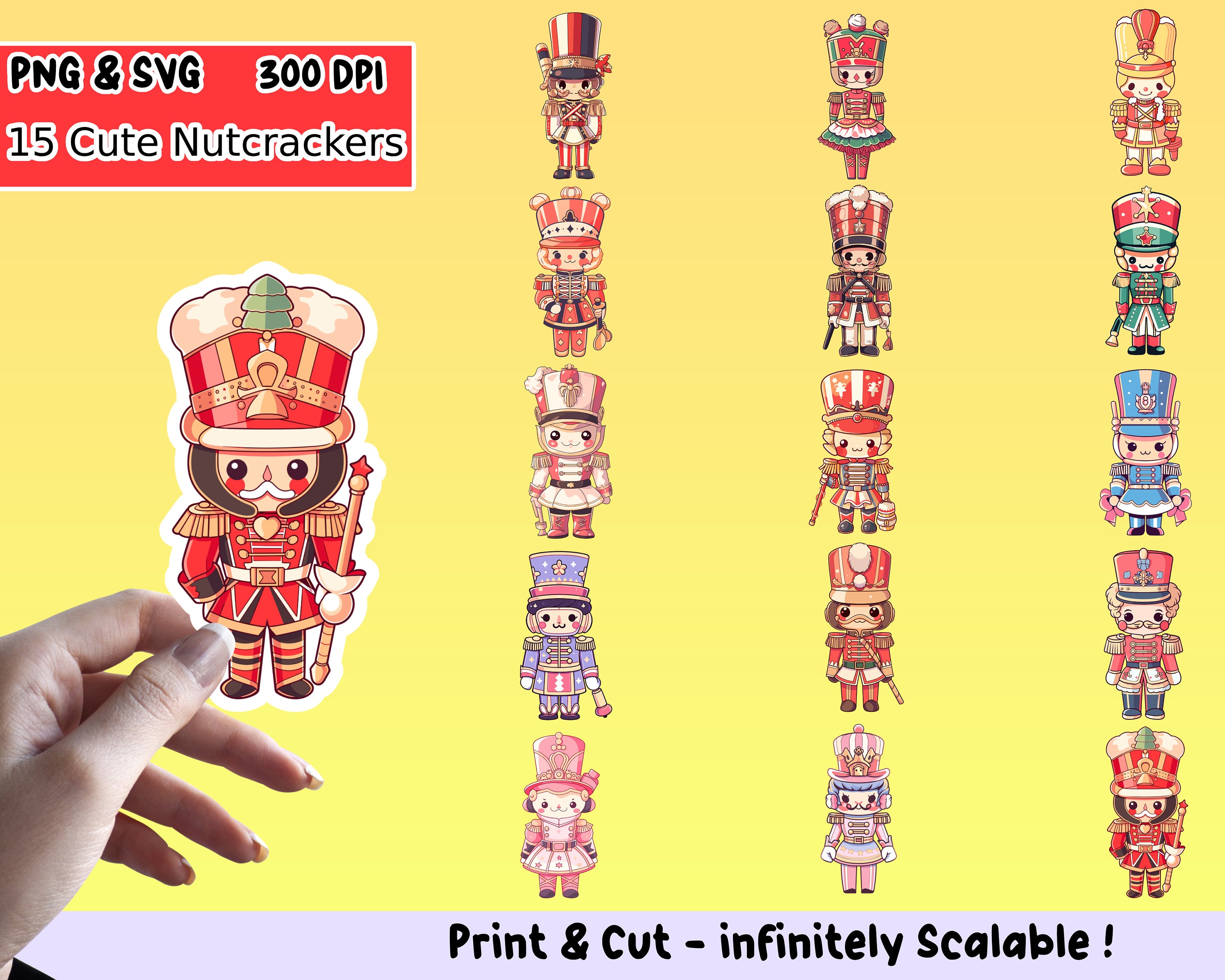 Christmas Nutcracker PNG Pack, Nutcracker Sticker Set, Christmas PNG ...