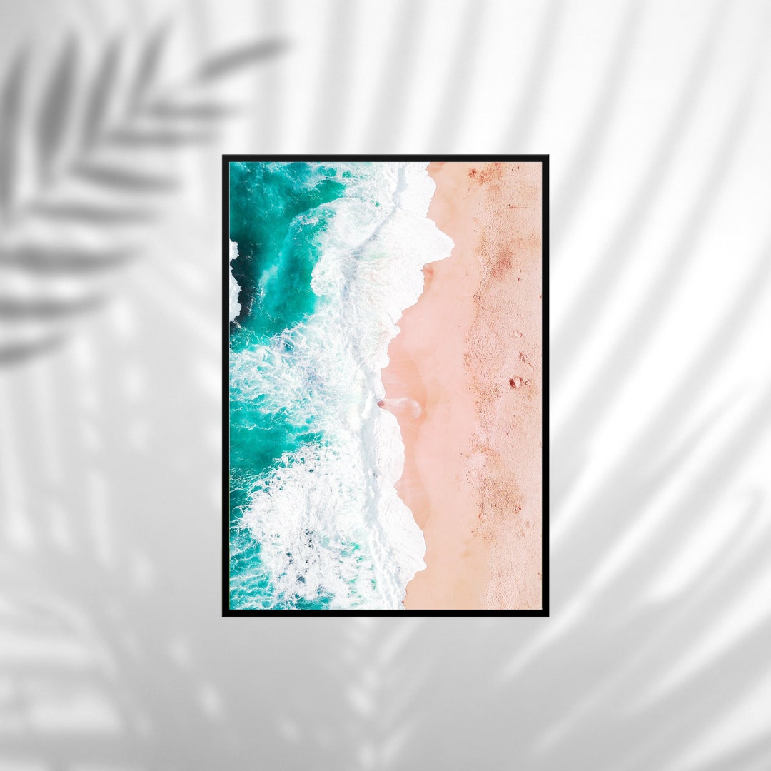 Portrait Ocean Foam Aerial Coastal Wall Art Instant - Etsy