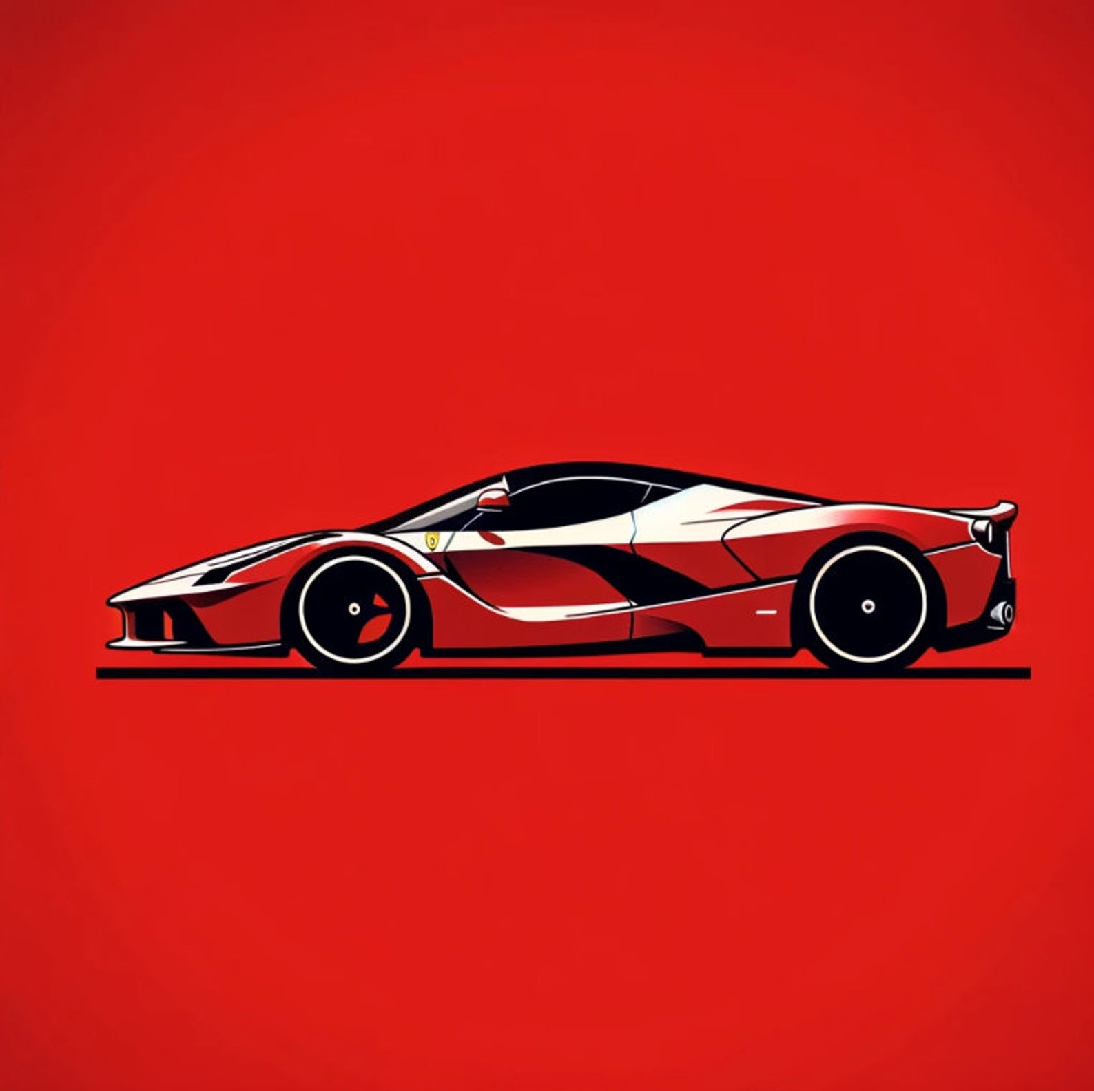 Minimalist Ferrari Laferrari Digital Art Print - Etsy