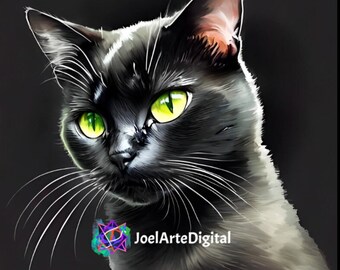 Paper Quilling Black Cat Digital Art - Etsy