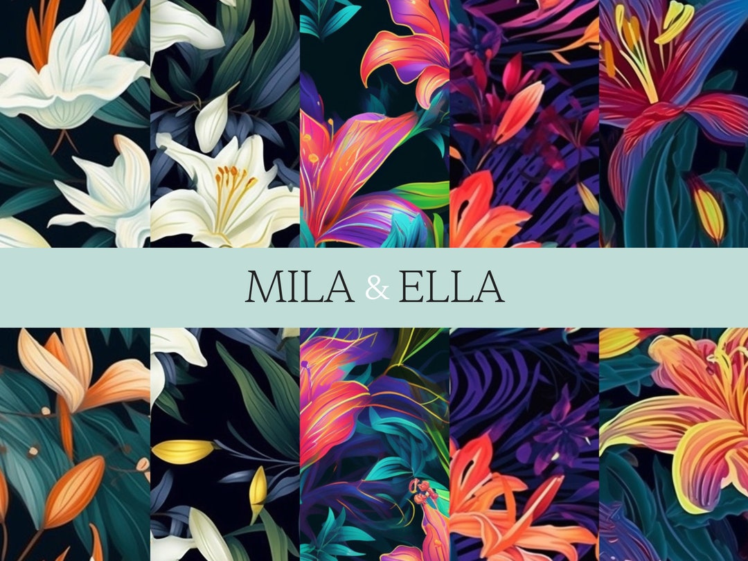 Lilly Digital Paper Pack Scrapbook Paper Seamless Paper Pack Printable ...