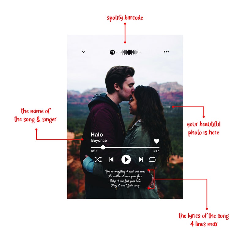 Custom Spotify Album Cover With Lyrics, Personalised Spotify Song ...