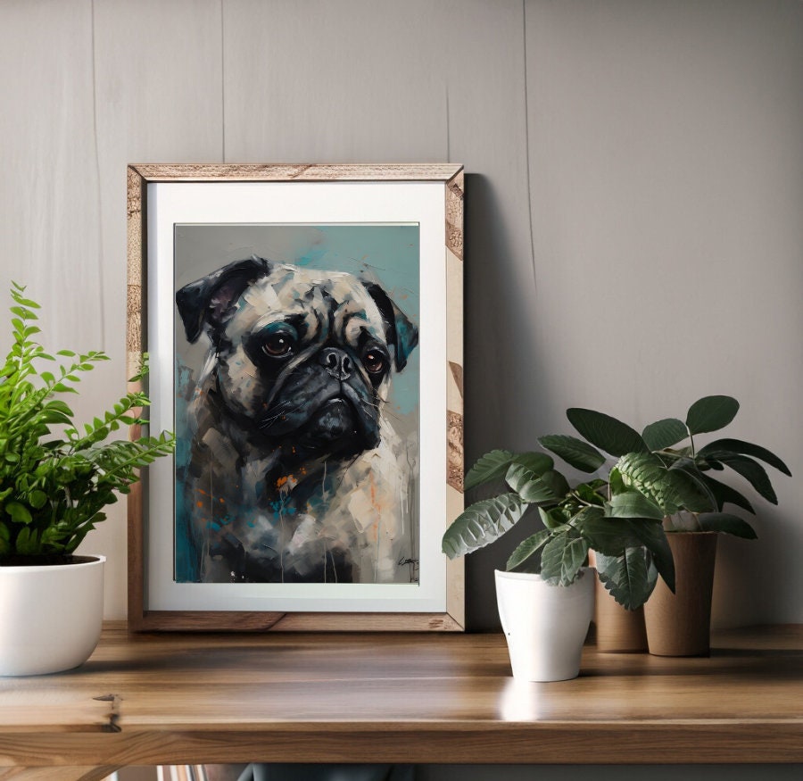 Pug | Pet Picture | Contemporary Dog Poster | Cool Wall Art | Home ...