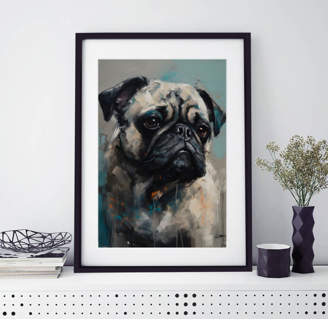 Pug | Pet Picture | Contemporary Dog Poster | Cool Wall Art | Home ...