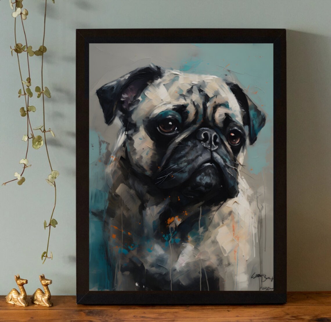Pug | Pet Picture | Contemporary Dog Poster | Cool Wall Art | Home ...
