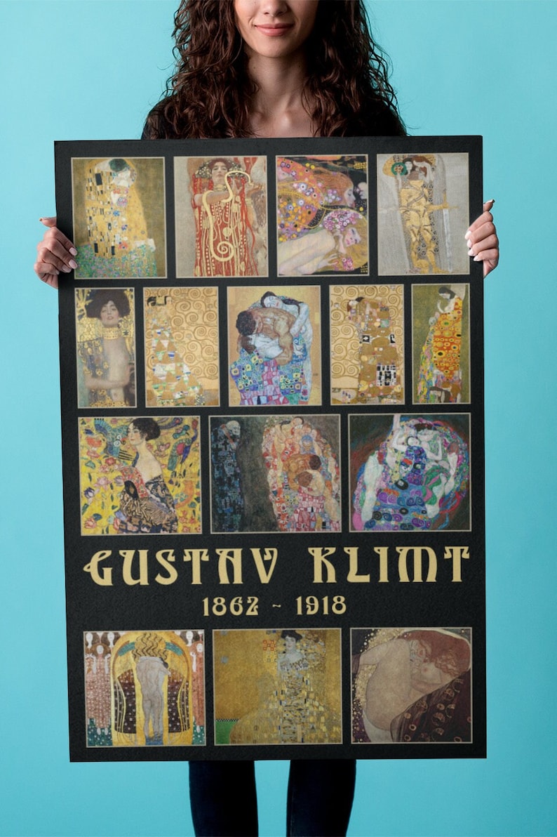 Gustav Klimt. Huge 24x36 Inch Poster Print With 15 Classic Klimt, Art ...