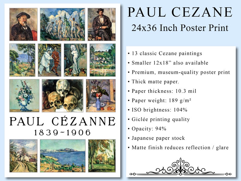 Paul Cézanne. Huge 24x36 Inch Poster Print With 13 Classic Moreau ...